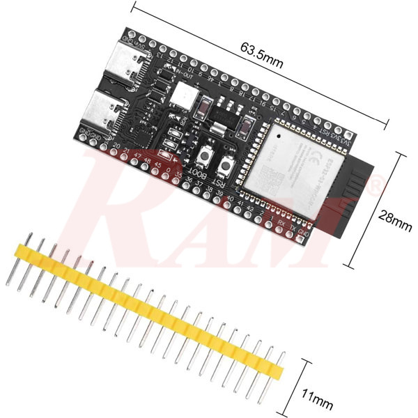 ESP32-S3-1N16R8 WiFi + Bluetooth 5.0 BLE Mesh Development Board | RAM Electronics website